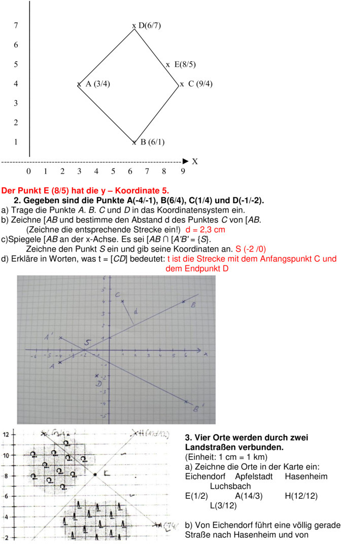 Übungsblatt zu Koordinatensystem