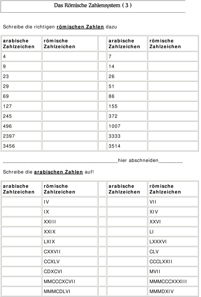Übungsblatt zu Zahlensysteme