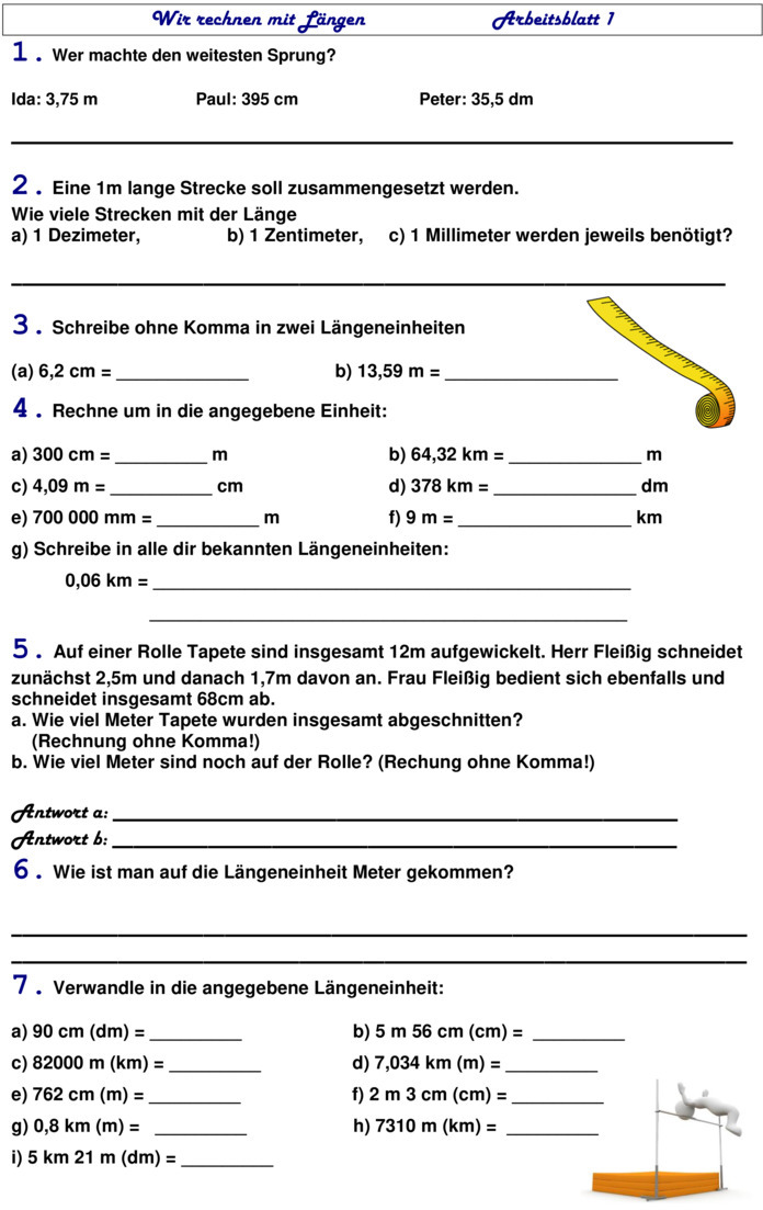 Übungsblatt zu Längen