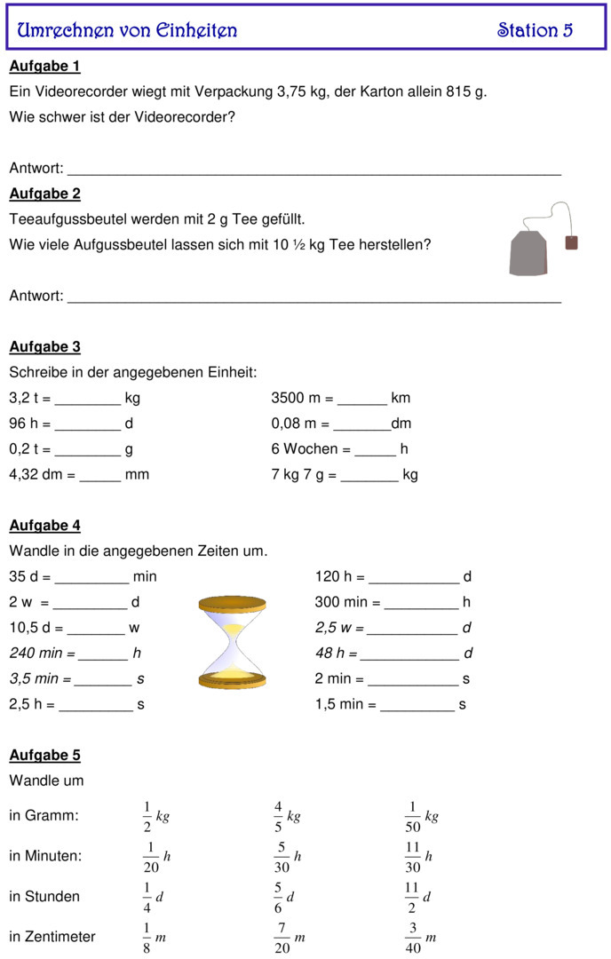 Übungsblatt zu Sonstiges [Mathe 6. Klasse]