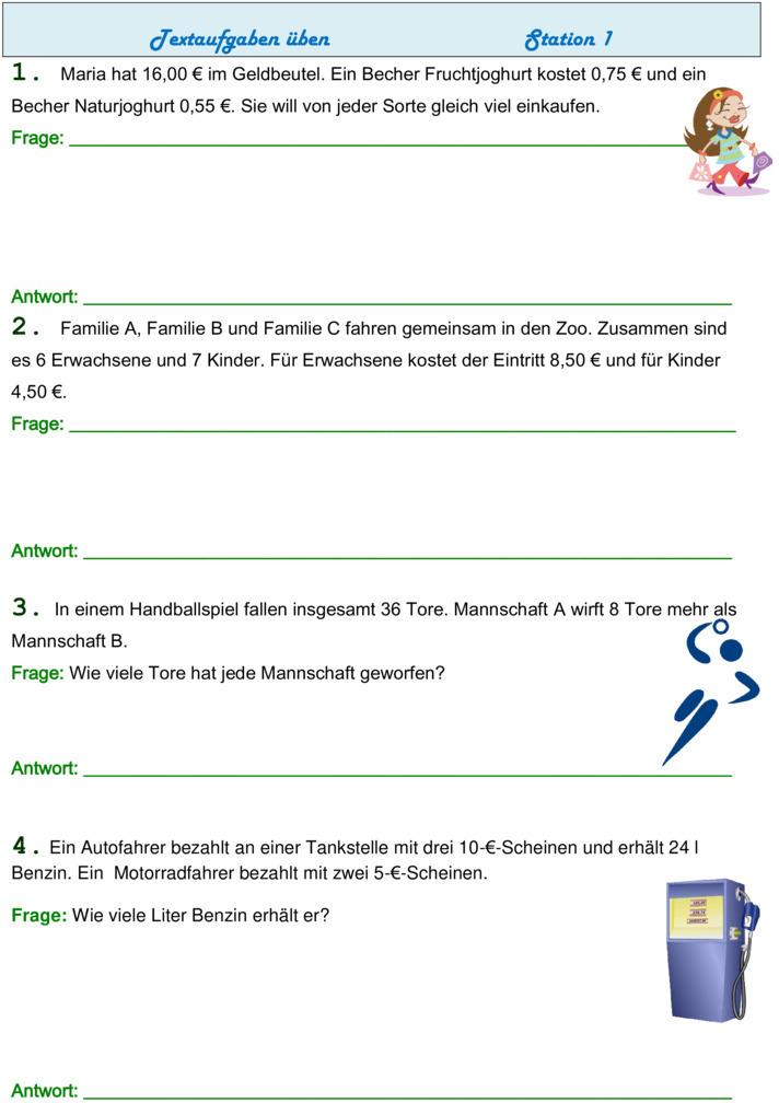 Übungsblatt zu Sonstiges [Mathe 6. Klasse]