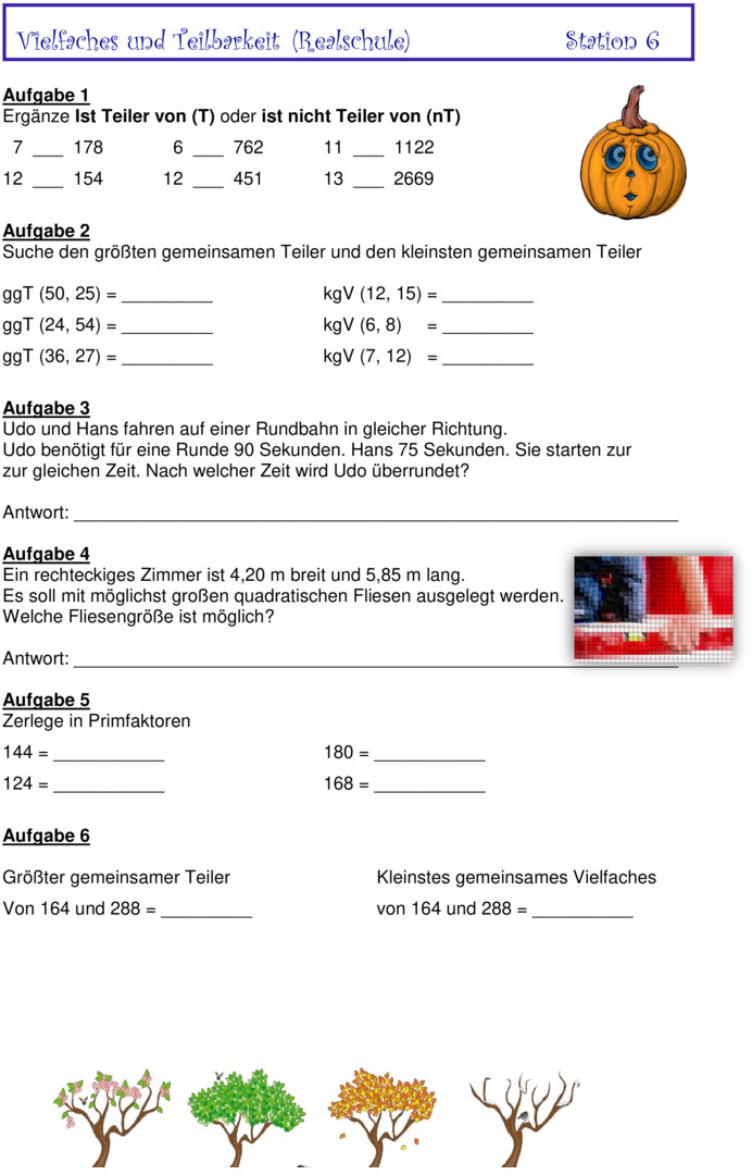 bungsblatt Zu Teiler Und Vielfache bungsblatt-zu-teiler-und-vielfache