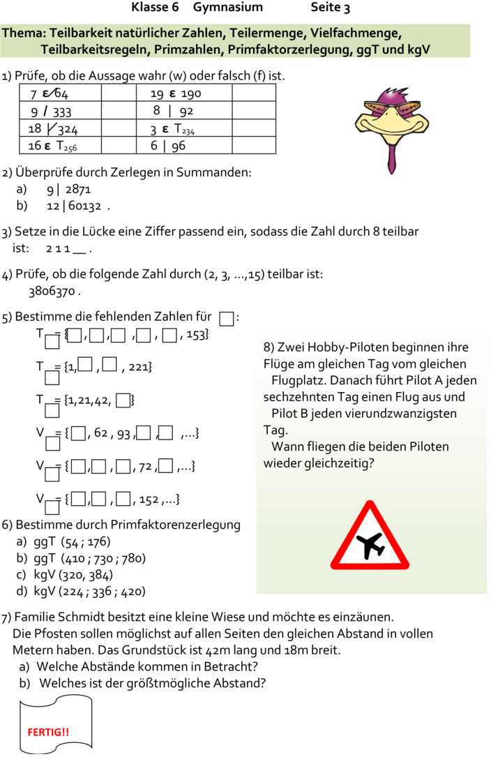 bungsblatt Zu Teiler Und Vielfache bungsblatt Zu Teiler Und Vielfache