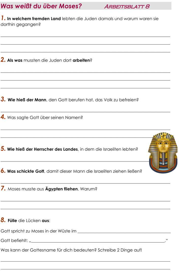 Übungsblatt zu Mose