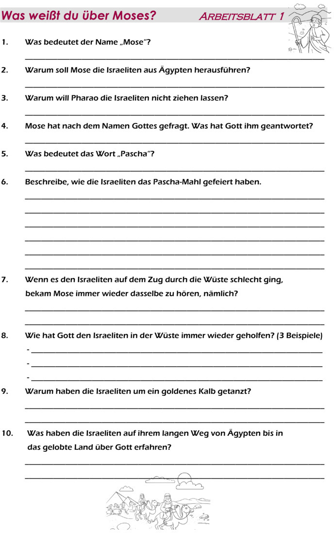 Übungsblatt zu Mose