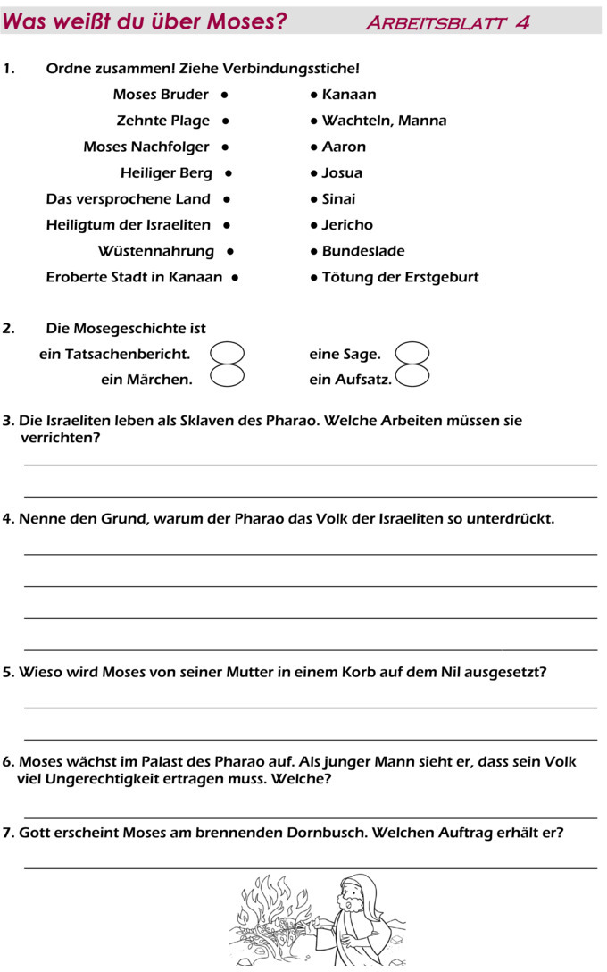 Übungsblatt zu Mose