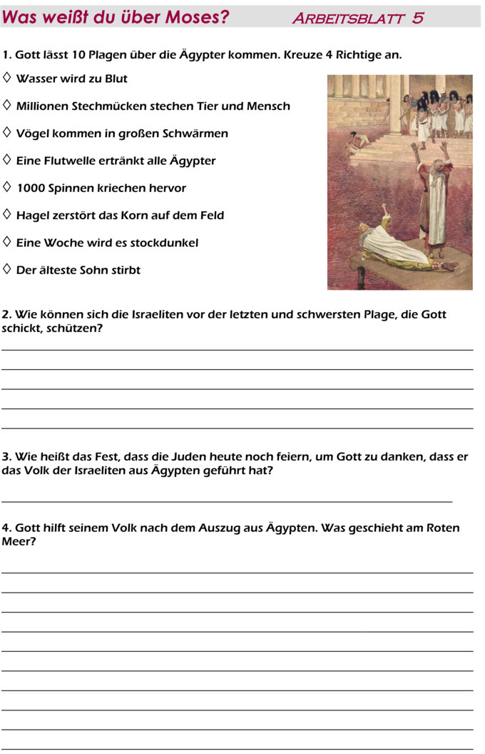 Übungsblatt zu Mose