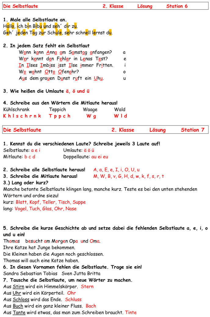 Übungsblatt zu Das ABC [2. Klasse]