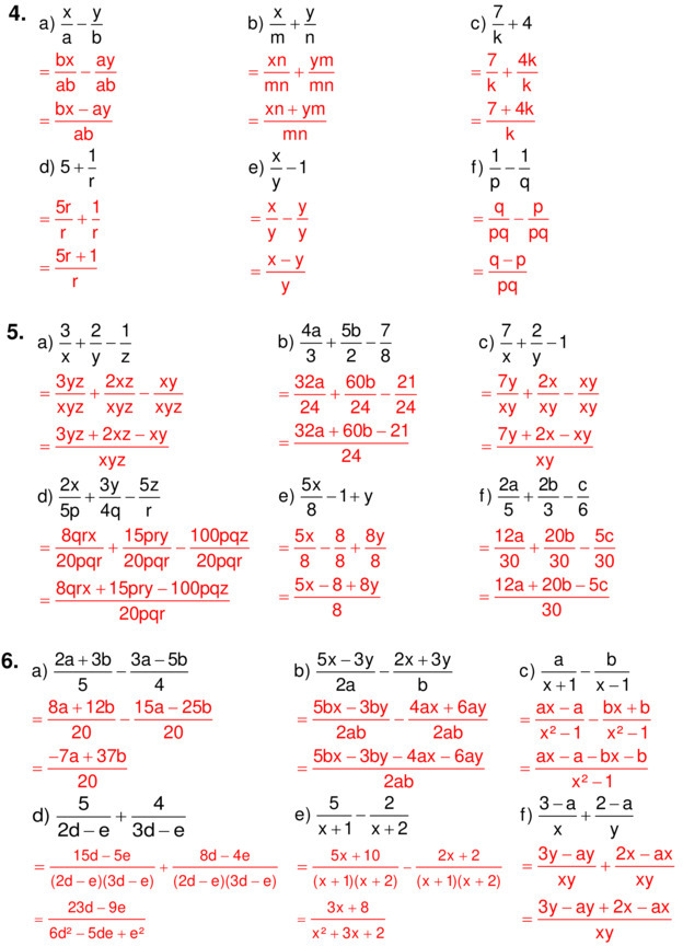 Übungsblatt zu Bruchterme