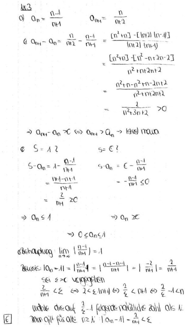 Klassenarbeit zu Arithmetische Folgen