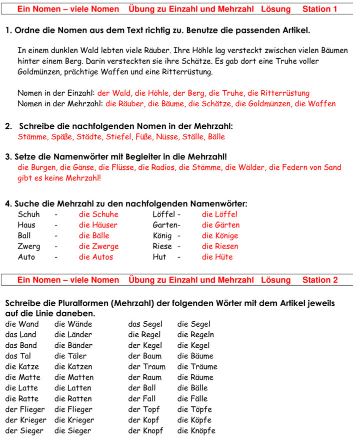 Übungsblatt zu Zusammengesetzte Nomen